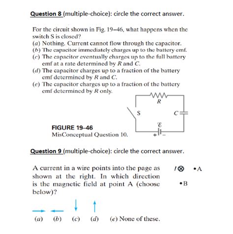 Solved Question 8 Multiple Choice Circle The Correct Chegg Com