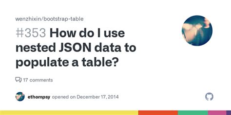 How Do I Use Nested Json Data To Populate A Table · Issue 353