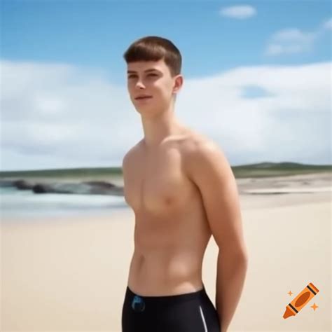 Close Up Of Young Irish Male On Sandy Beach In Summer On Craiyon