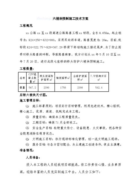 六棱块预制施工技术方案 施工工艺 土木在线