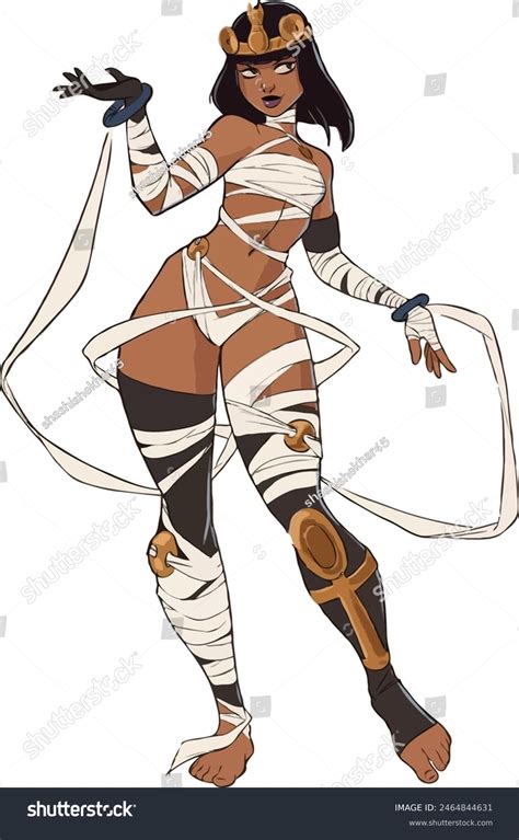 Illustration Female Character Sexy Egyptian Mummy Stock Vector Royalty
