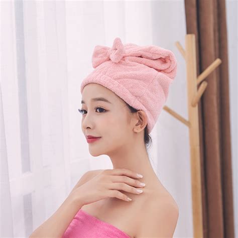 Badu Bg Eheh Сладка шапка за сушене на коса Микрофибърна кърпа за коса Тюрбан за сушене