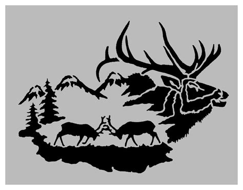 Bull Elk Track Stencils Ar500 38 Silhouette 3 Hole Birchwood