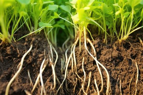 Plant Roots Penetrating Deep Into Soil Strata Stock Photo Image Of Soil Growth