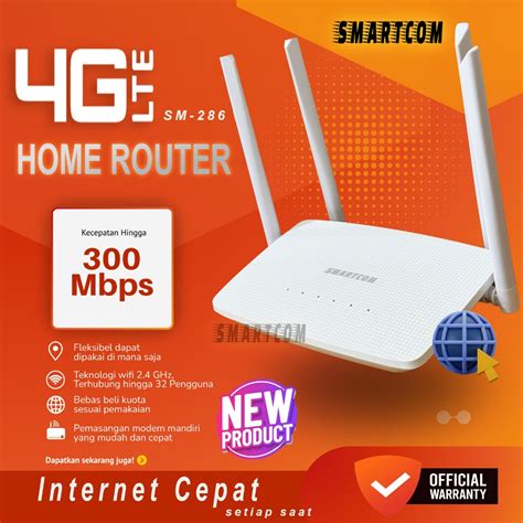Jual SMARTCOM Wifi Wireless Router 4G LTE SM286 300Mbps Garansi Resmi Shopee Indonesia