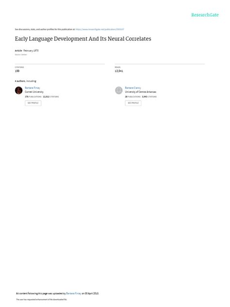 Early Language Development And Its Neural Correlates Bates Pdf Semantics Speech