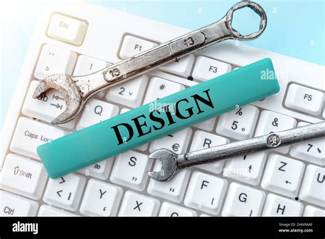 Sign Displaying Design Word Written On Plan Drawing Produced To Show Look Function Or Workings