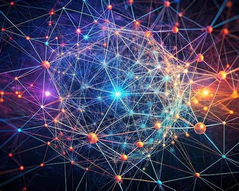 Data Flow Visualization Complex Lines And Nodes Premium Ai Generated