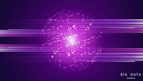 Premium Vector Abstract Big Data Pink Purple Network Circle Digital Connection And Point Curve
