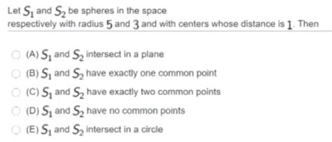 Answer A Or E Intersect Points Shape A Circle But They Intersect On A