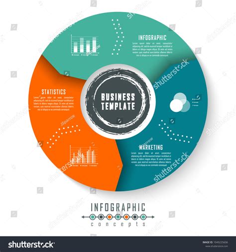 Vector Circle Infographics Template Chart Diagram Stock Vector Royalty Free 1049225606