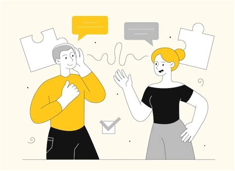 Premium Vector Active Listening Skills Line Man And Woman With