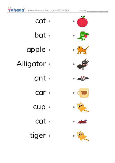 free worksheet on link match words worksheet yahaaa