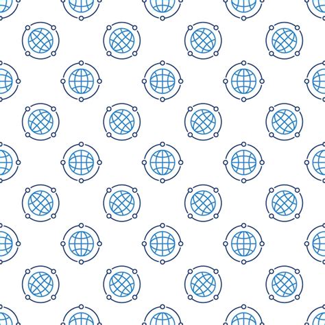 Premium Vector Neural Network Earth Globe Vector Line Seamless Pattern