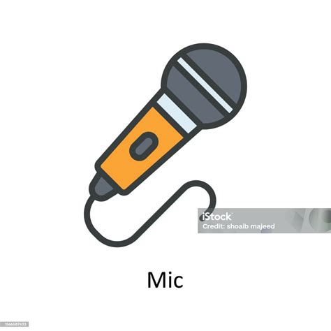 마이크 벡터 채우기 개요 아이콘 디자인 그림입니다 네트워크 및 통신 흰색 배경에 기호 Eps 10 파일 0명에 대한 스톡 벡터 아트 및 기타 이미지 Istock
