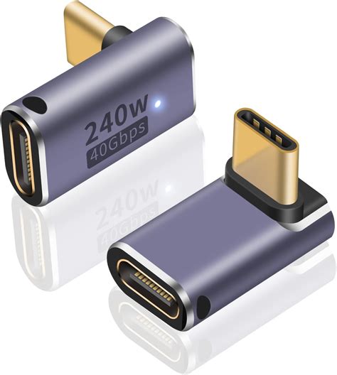 Jp Usb4 Type C 変換 アダプター 左右 90° サイドベント 3個 L字 L型 Usb4 0 高速充電 Pd充電 100w 高速データ転送 40gbps
