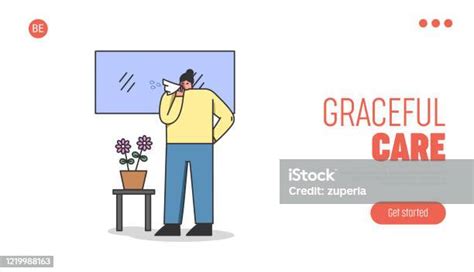 독감과 코로나바이러스 증상을 가진 질병 사람들의 개념 웹 사이트 방문 페이지 독감 감염과 실행 코를 가진 아픈 여성 캐릭터 웹