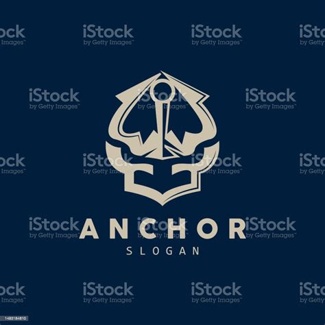 닻 로고 해양 선박 벡터 간단한 미니멀리스트 디자인 앵커 아이콘 스파르타 바다 기호 템플릿 일러스트레이션 강철에 대한 스톡 벡터 아트 및 기타 이미지 Istock
