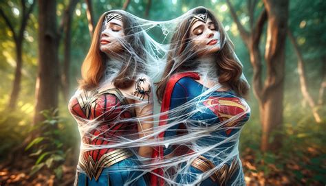 Supergirl And Wonder Woman Plastered In Pleasure By Gotspider On