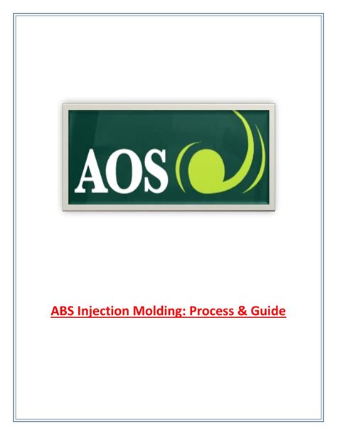 Ppt Abs Injection Molding Process And Guide Powerpoint Presentation