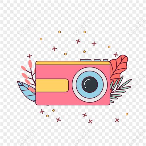 Cartoon Cute Color Camera Icon Flower Slr Cute Camera Graphic Focus