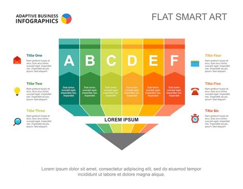 Free Vector Six Colors Pencil Process Chart Template For Presentation