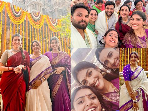 భద్రాచలంలో ఫ్రెండ్స్‌ వితికా భార్గవితో నిహారిక కొణిదెల ఫోటోలు Niharika Vithika And