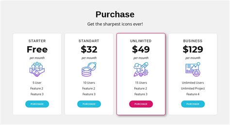 pricing plan design html5 template by nicepage