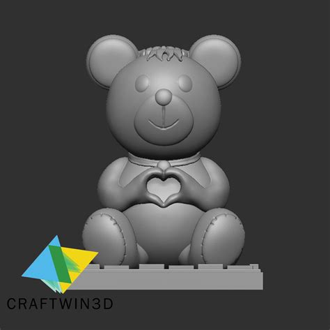 Fichier Stl Ours En Peluche Avec Une Main En Forme De Coeur 🧸・design
