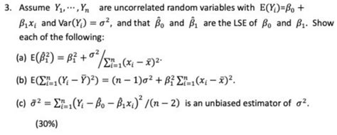 solved 3 assume y y are uncorrelated random variables