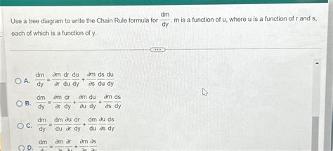 solved use a tree diagram to write the chain rule formula