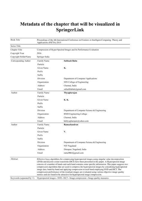Pdf Compression Of Hyper Spectral Images And Its Performance Evaluation