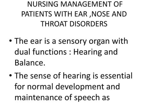 Ent 2 Pptx Ear Nose And Throat Conditions Diseases And Conditions