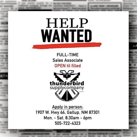 🚨 Now Hiring🚨 Tbirdsupply Thunderbird Supply Company Facebook