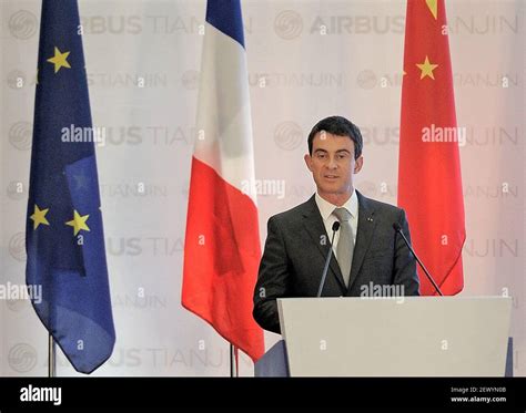 French Prime Minister Manuel Valls Visits Tianjin Airbus Assembling