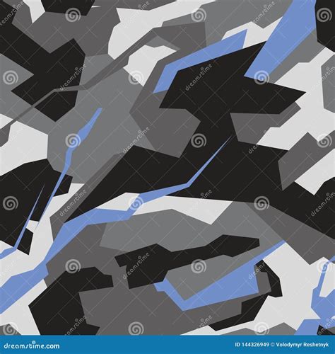 Geometric Camouflage Seamless Pattern Abstract Modern Camo White Modern Military Texture