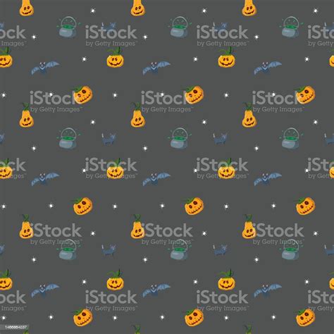 할로윈 완벽 한 패턴 디자인입니다 귀여운 만화 요소 휴일 배경 벡터 일러스트 레이 션 가공의 인물에 대한 스톡 벡터 아트 및 기타 이미지 가공의 인물 거미 거미줄