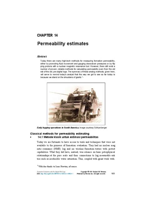 Permeability Estimates Classical Methods For Permeability Estimating