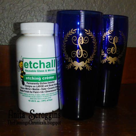 Etching With Etchall® Gold Etching On Cobalt Blue Glass