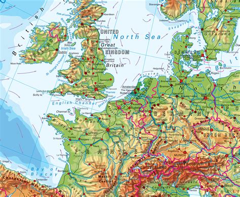 Physical Map Of Western Europe