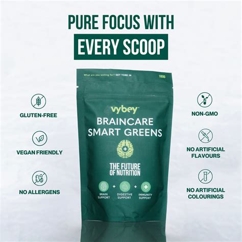 Braincare Smart Greens Pouch Vybey Au Braincare Nutrition