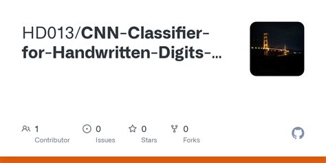Github Hd013cnn Classifier For Handwritten Digits Mnist