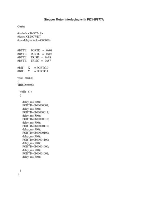Stepper Motor Interfacing With Pic16f877a Pdf