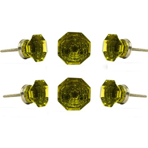 Set Of 6 Kember Moss Green Glass Knobs Trinca Ferro