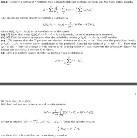 Ex17 Consider A System Of N Particles With A