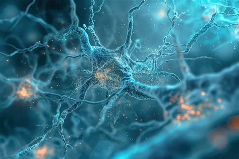 Electron Microscopy Of Brain Neural Network Cells Of Brain Generative Ai Stock Illustration