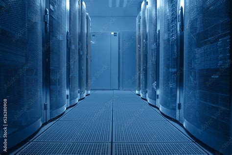 Corridor In Working Data Center Centers Data Center With Multiple Rows Data Center In Server