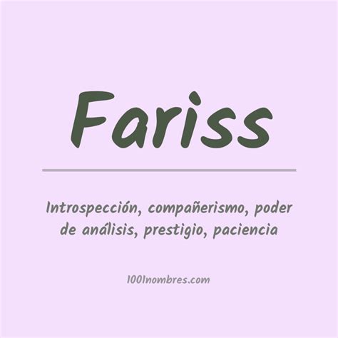 Significado Del Nombre Fariss