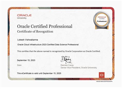 Datascience Oraclecloud Certification Datadriven Tech Innovation Oracle Lokesh Vishwakarma