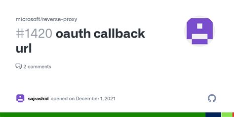 Oauth Callback Url · Issue 1420 · Microsoftreverse Proxy · Github